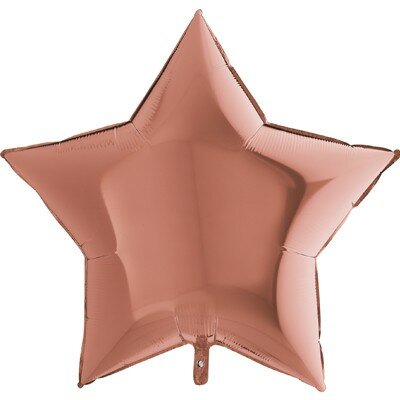 Воздушный шар GRABO "Звезда", без рисунка, Металлик Rose Gold, 36 дюймов