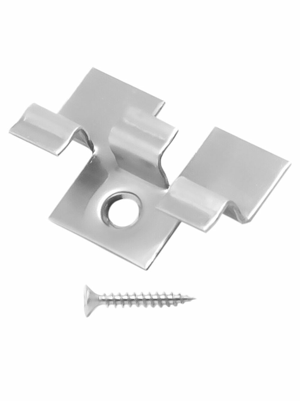 Клипса рядная монтажная для бесшовного монтажа доски ДПК с саморезом нержавеющая сталь (35 шт.)