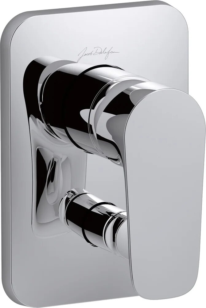 Встраиваемый смеситель для душа и ванны Jacob Delafon Aleo E98717-CP С внутренней частью, латунный, рычажный, настенный, хром, глянцевый, с керамическим картриджем