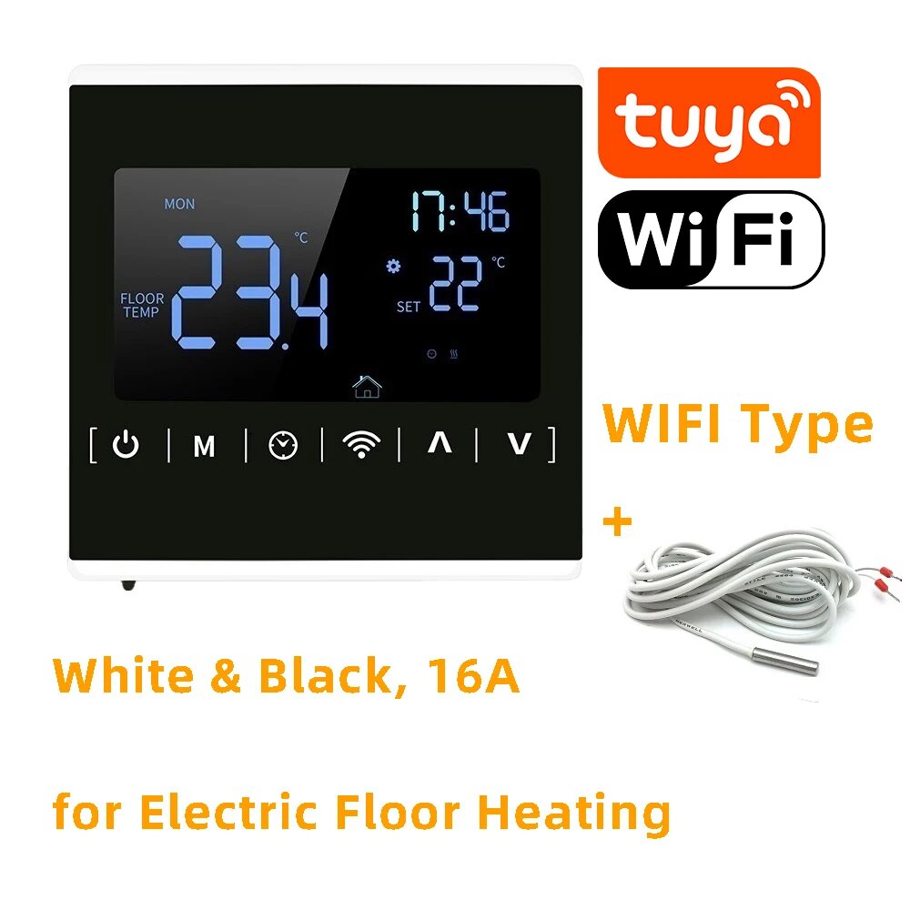 MINCO HEAT Терморегулятор для теплого пола WiFi черный 16A-White-WiFi