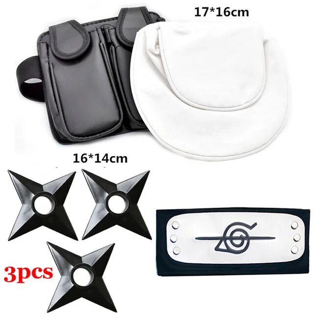 6 шт./компл. аниме косплей Наруто аксессуары оружие ниндзя сумка кунаи повязки на голову сюрикен реквизит Акацуки Какаши фигурка игрушка подарок,