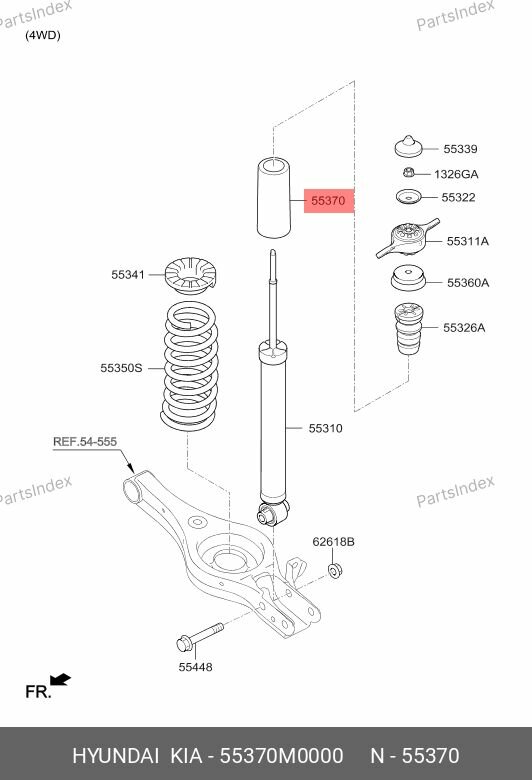 Пыльник амортизатора заднего, HYUNDAI/KIA/MOBIS 55370M0000