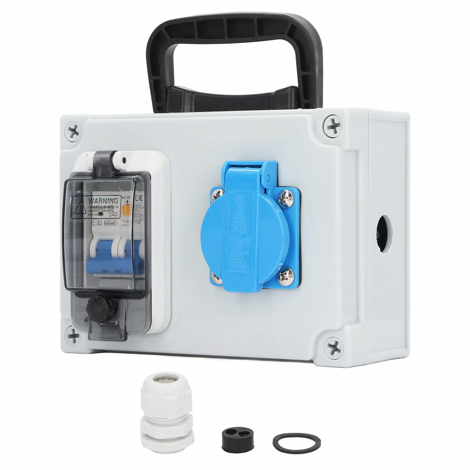 Автоматический выключатель 1P + N RCBO RCD Блок распределения питания переменного тока 230 В 40 А с розеткой ЕС 250 В 16 А для дома