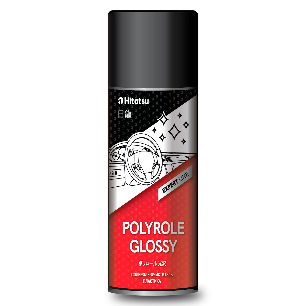 Полироль очиститель пластика глянцевый "Polyrole Glossy" с ароматом ванили 520мл (аэрозоль)