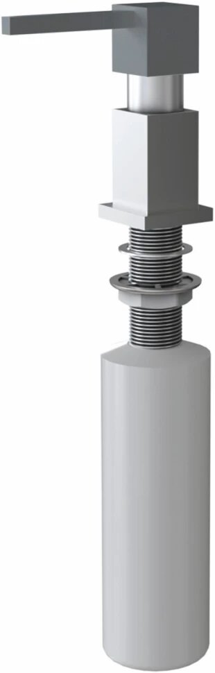 Дозатор для жидкого мыла Florentina Квадро 703.726.0000.307 300 мл, встраиваемый, для кухни, нержавеющая сталь/серый шелк