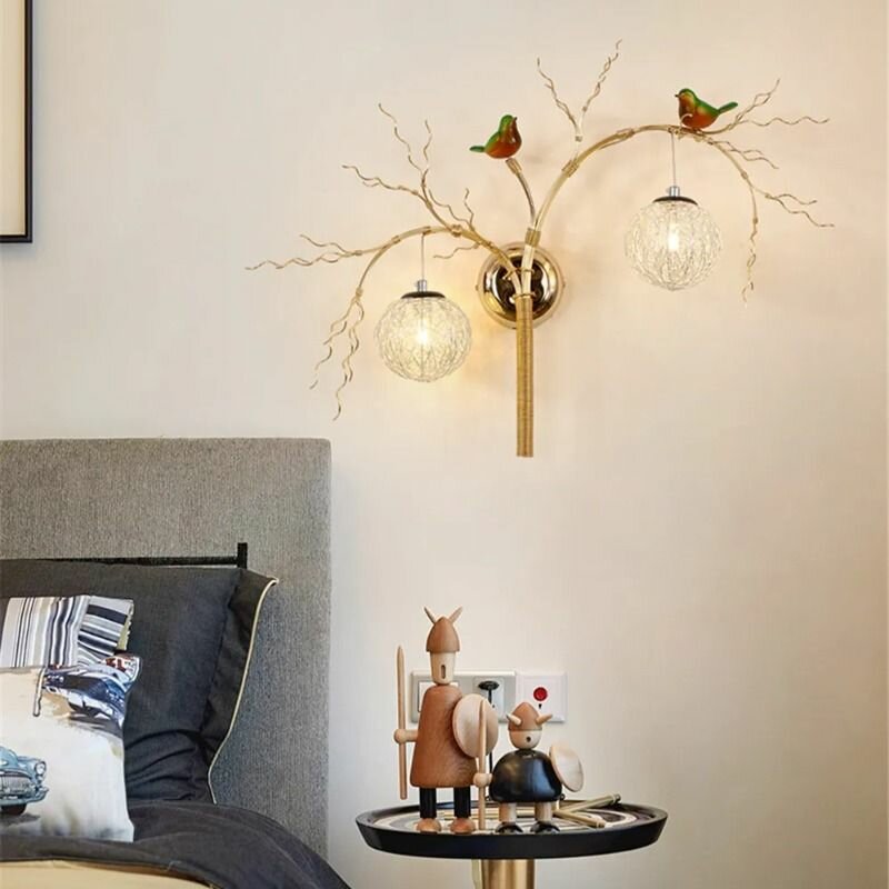 LED Бра "Птичка на Ветке" - Декоративный Светильник для Спальни и Гостиной