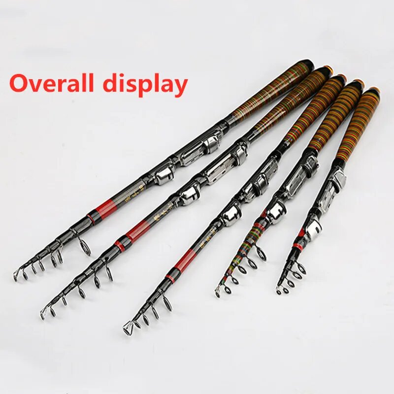 Карбоновая телескопическая удочка для ловли на блесну 1,2-2,4 м