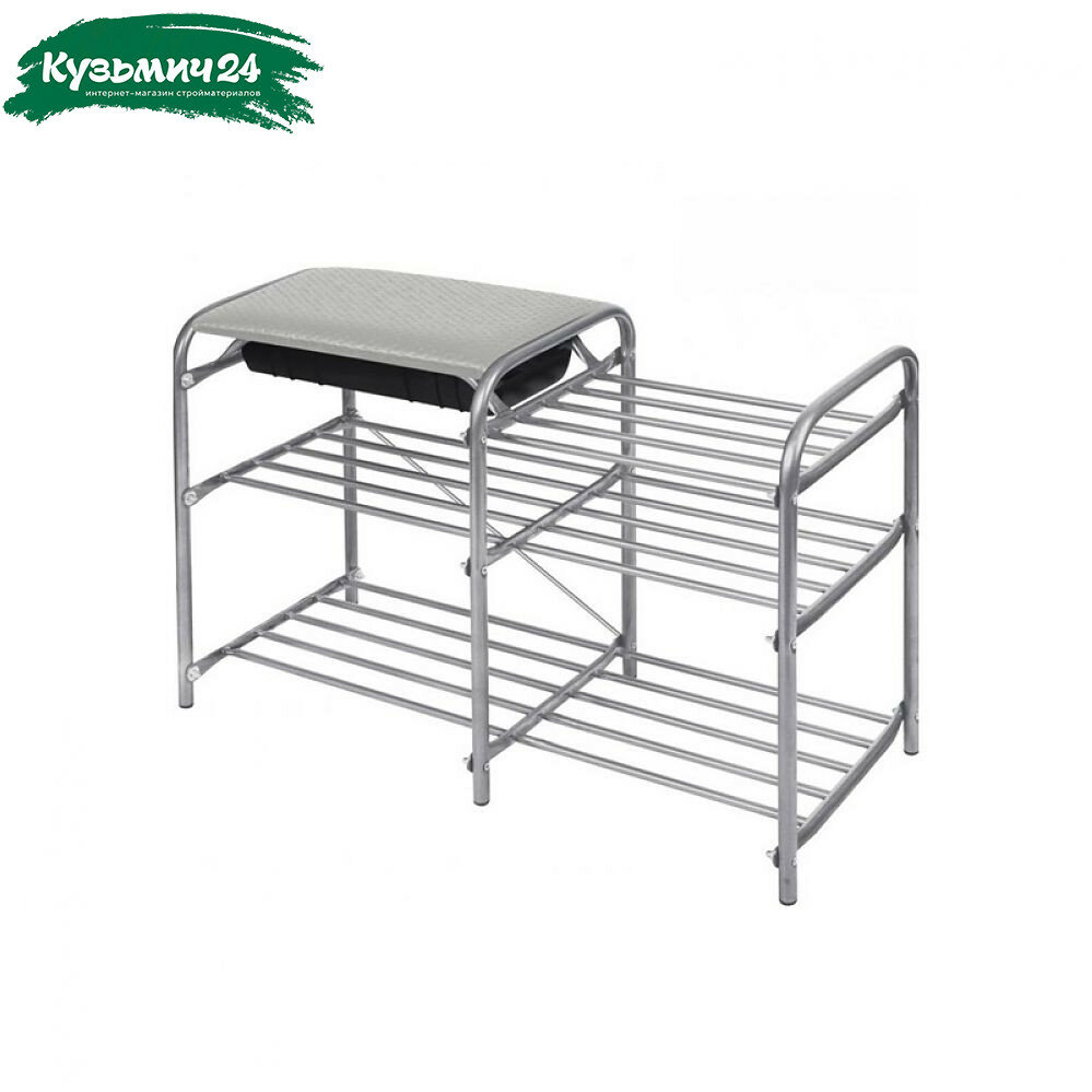 Этажерка для обуви NIKA Люкс-5 3 полки серый 33х51х79 см, 1 шт.