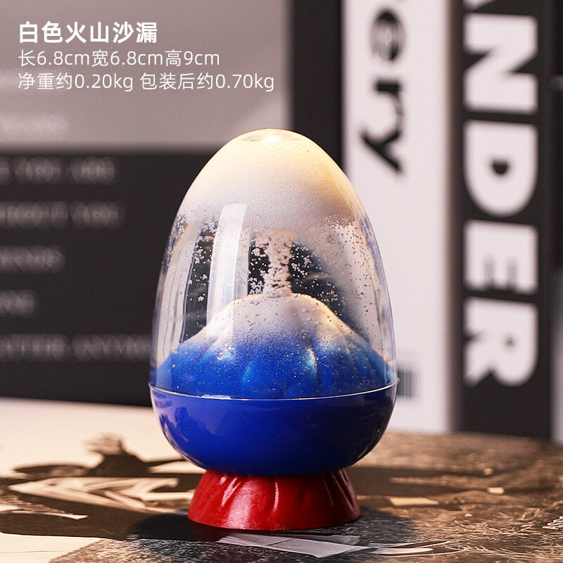 Извержение вулкана в яичной скорлупе, плавающее украшение в виде извержения вулкана из песка, акриловые кристаллические песочные часы, уникальное изделие для измерения времени