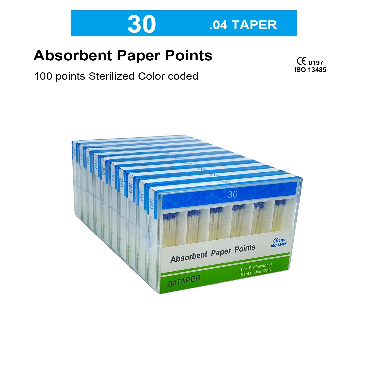 Стоматологические абсорбирующие бумажные точки Well CK 10Box 04 Taper 30