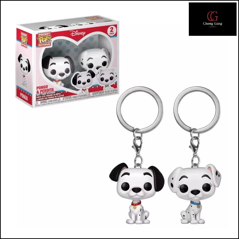 Эксклюзивный брелок Funko Pop Pengo и Perdita из 101 далматинца в серебре