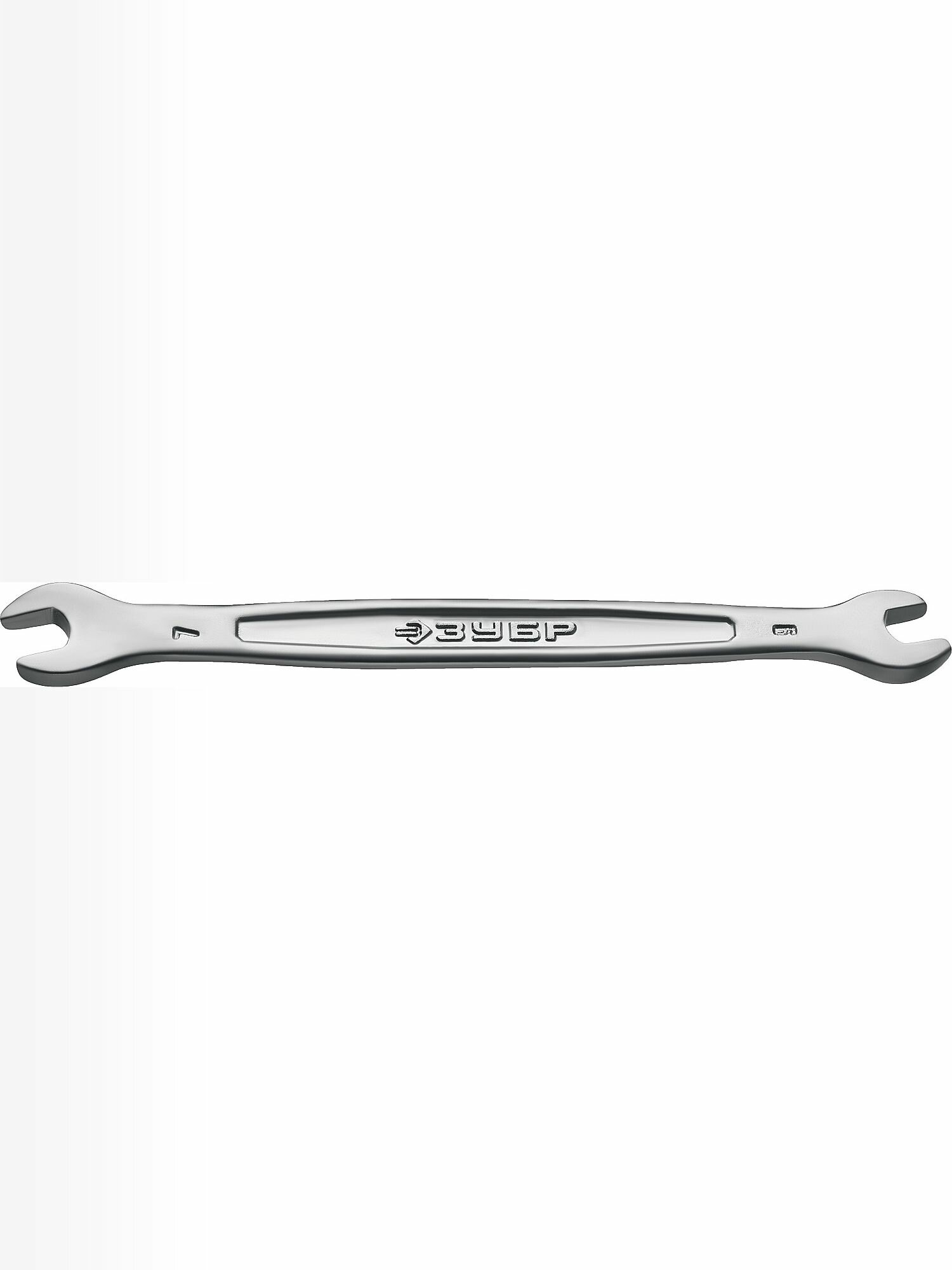 ЗУБР 6х7 мм, Cr-V сталь, хромированный, гаечный ключ рожковый 27010-06-07_z01 Профессионал