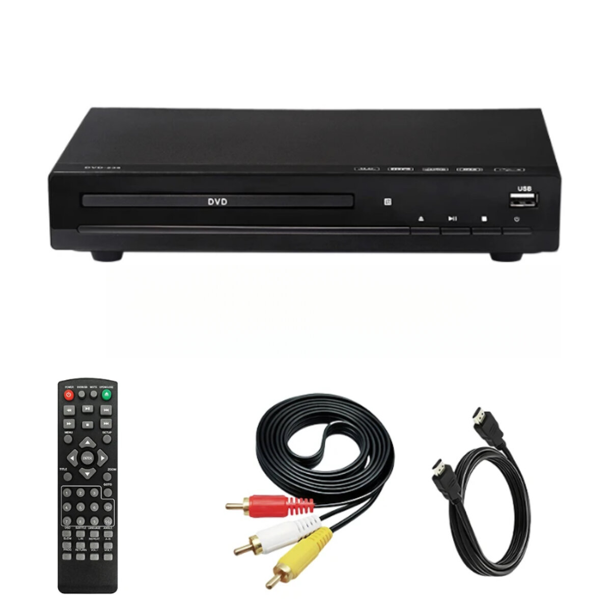 238 Home ital Versatile Disc player EVD player, children's VCD player high definition CD player EU, поддерживающий форматы AVI, MPG, MPEG, USB 2.0, HDMI, AV, MP3, JPEG, 220V, материал ABS, размер 22.3*19.3*4.5CM, вес 780г, в комплект входят 1