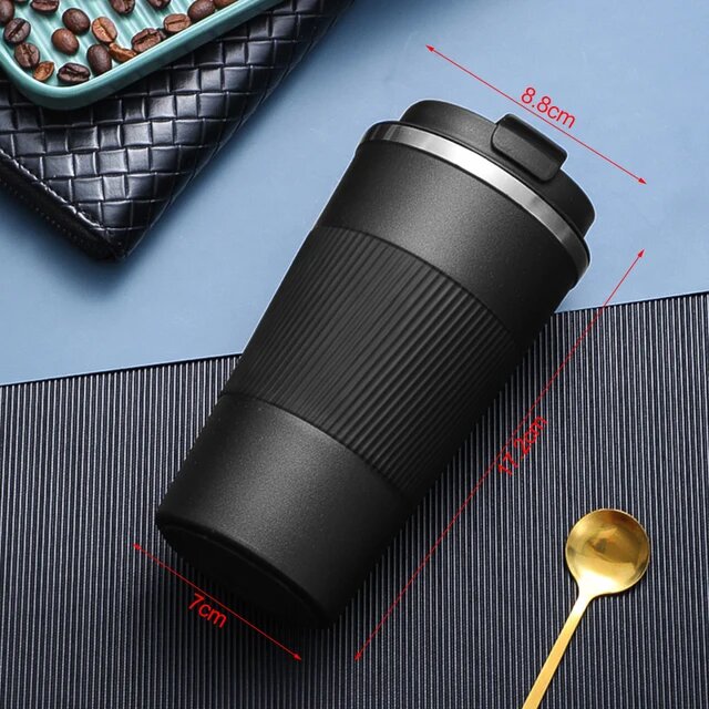 Термокружка для кофе из нержавеющей стали Garrafa Termica Cafe Copo Termico Caneca объемом 380 мл и 510 мл с нескользящей крышкой для путешествий в автомобиле