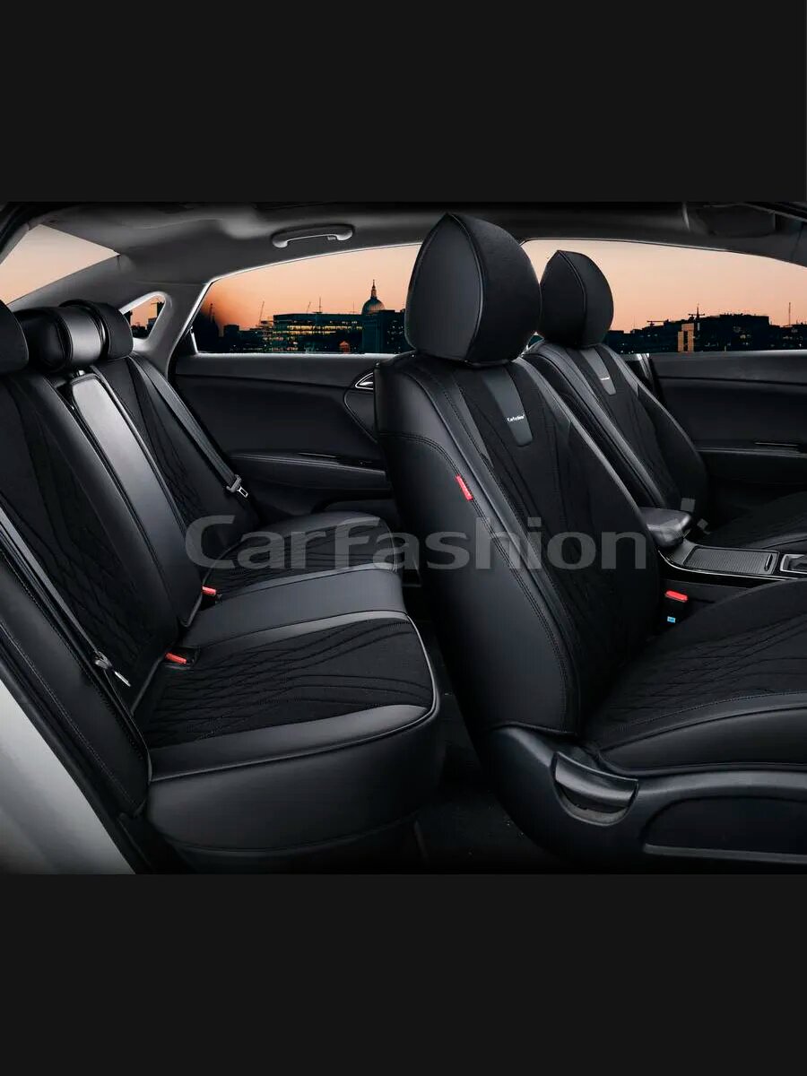 Каркасные чехлы 5D на сиденья FOREST Plus, черные