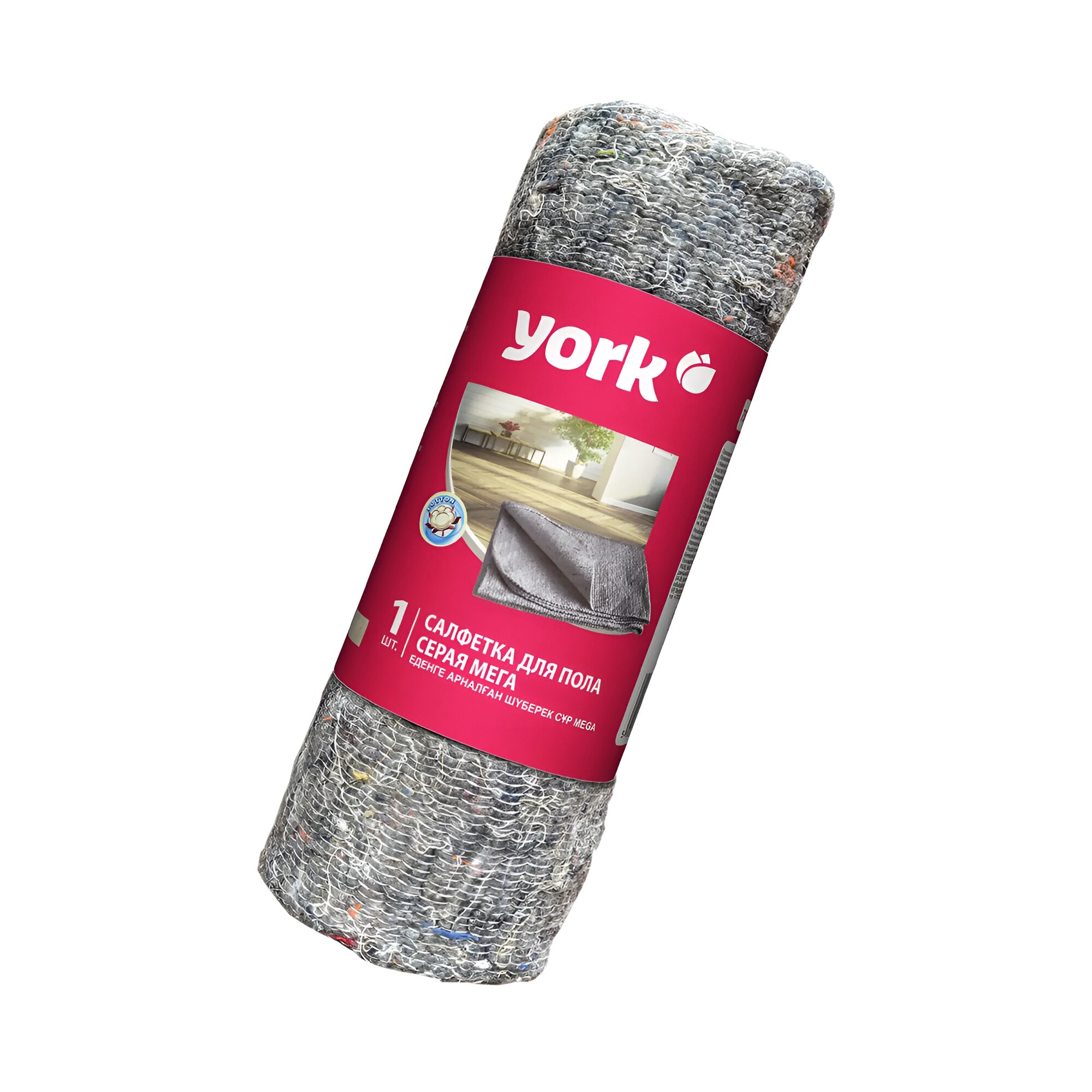Салфетка для пола York Мега, хлопок/полиэстер, рулон 75 x 100 см, серая