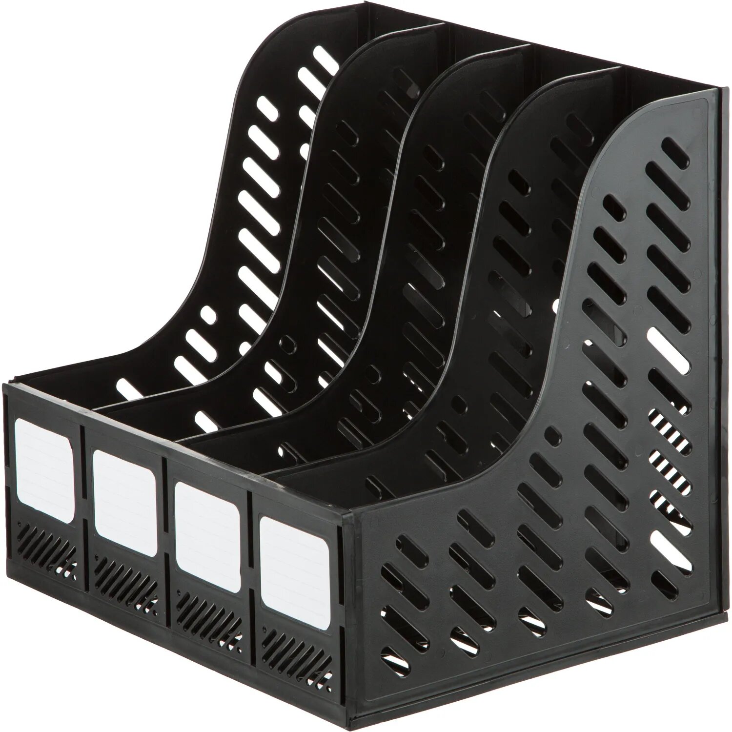 Лоток вертикальный Attache 4отделения сборный черный