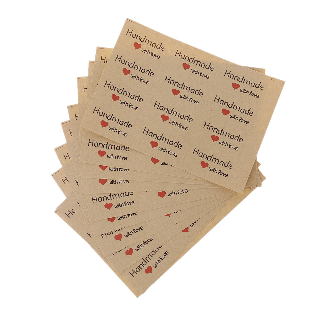 120x Винтажная Ручная Работа С Этикеткой Love Package Kraft Клейкие Наклейки Для Выпечки