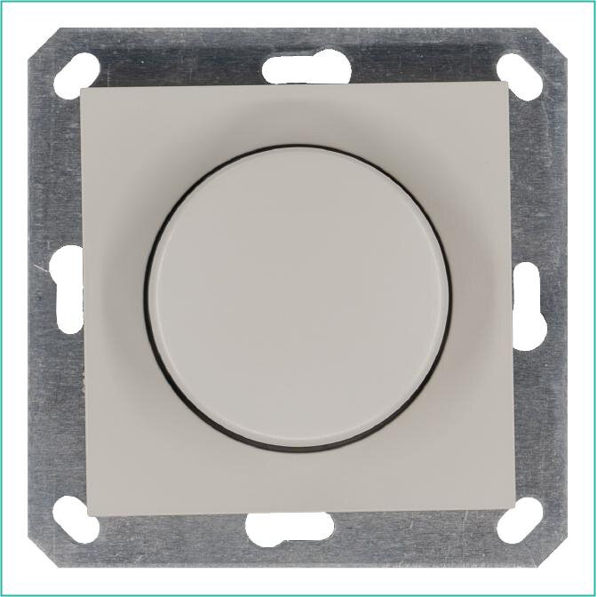 Светорегулятор поворотно-нажимной (диммер) LED 30-400Вт 1gang 2way механизм тауп, JASMART G4012T (1 шт.)