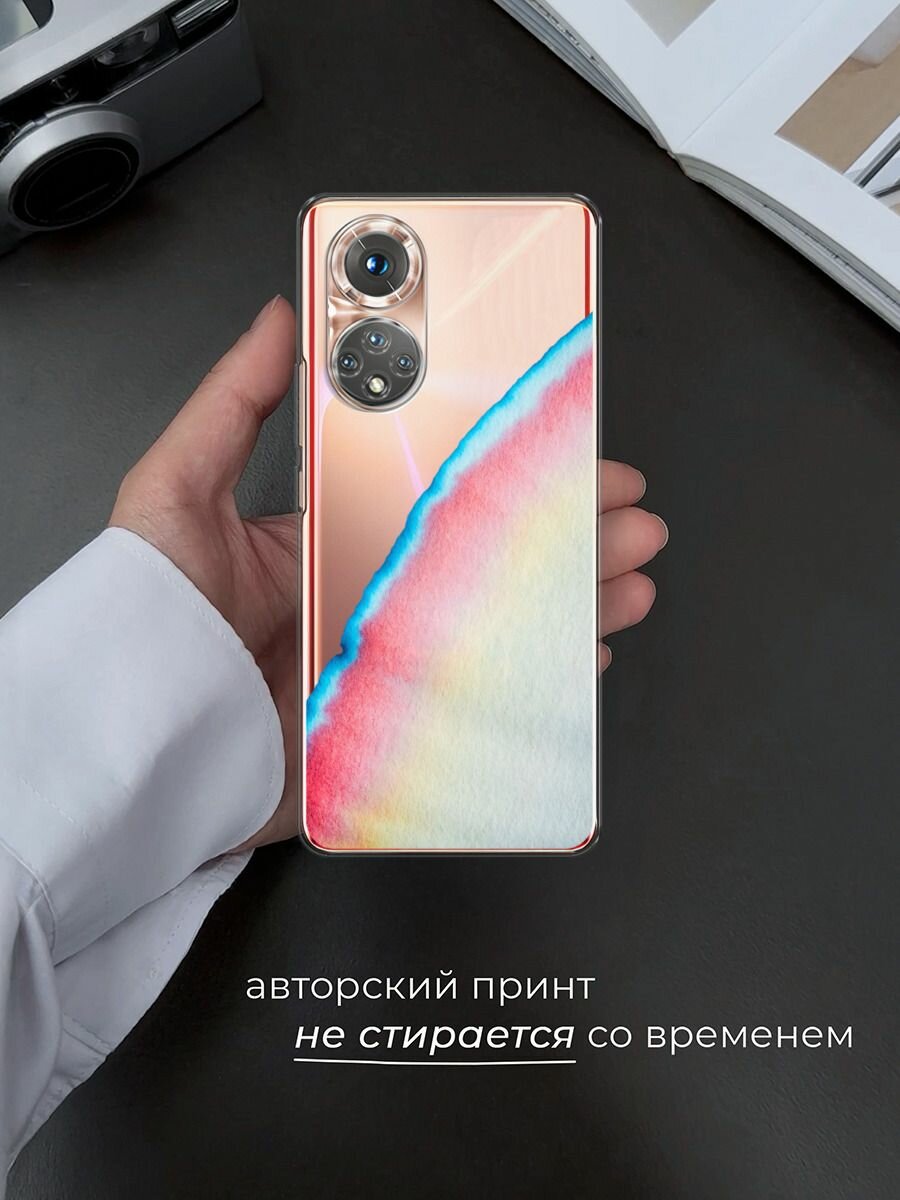 Чехол на Honor 50/Huawei Nova 9 / Хонор 50/Хуавей Нова 9 с принтом Слияние красок, прозрачный — фото 1