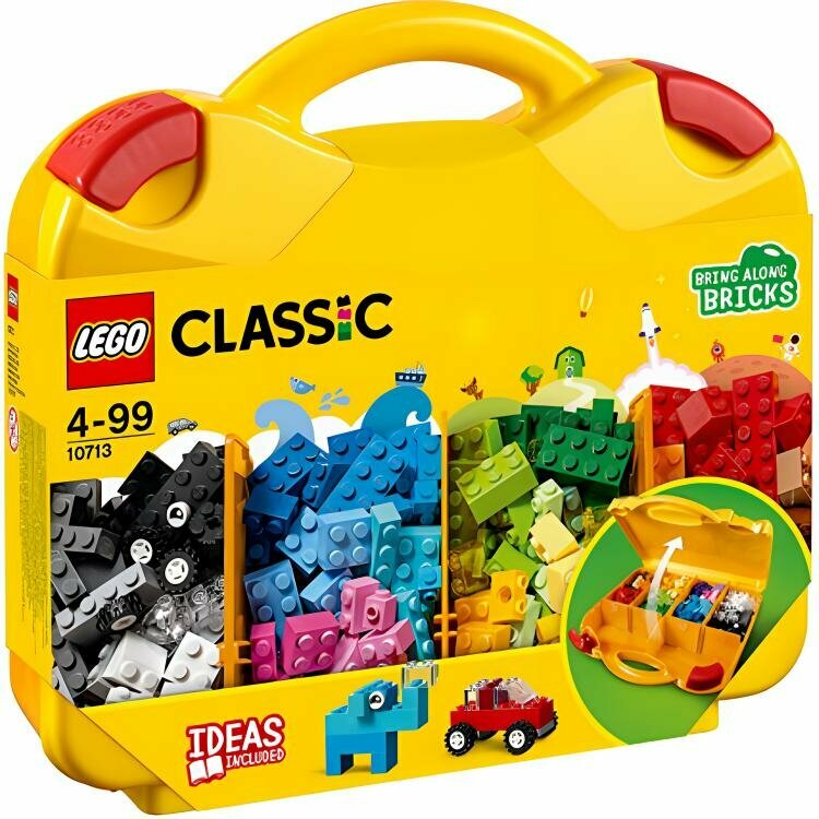 Пластиковые строительные блоки унисекс LEGO Classic Collection Creative Suitcase 10713, 300 шт