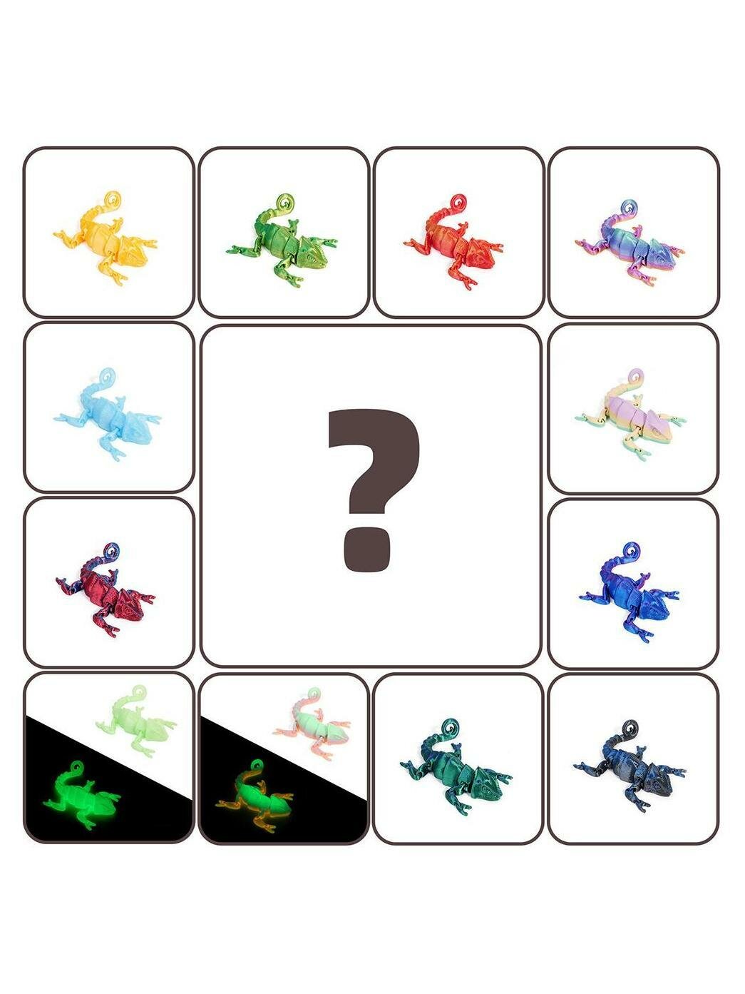 Игрушка подвижная фигурка ящерица Хамелеон