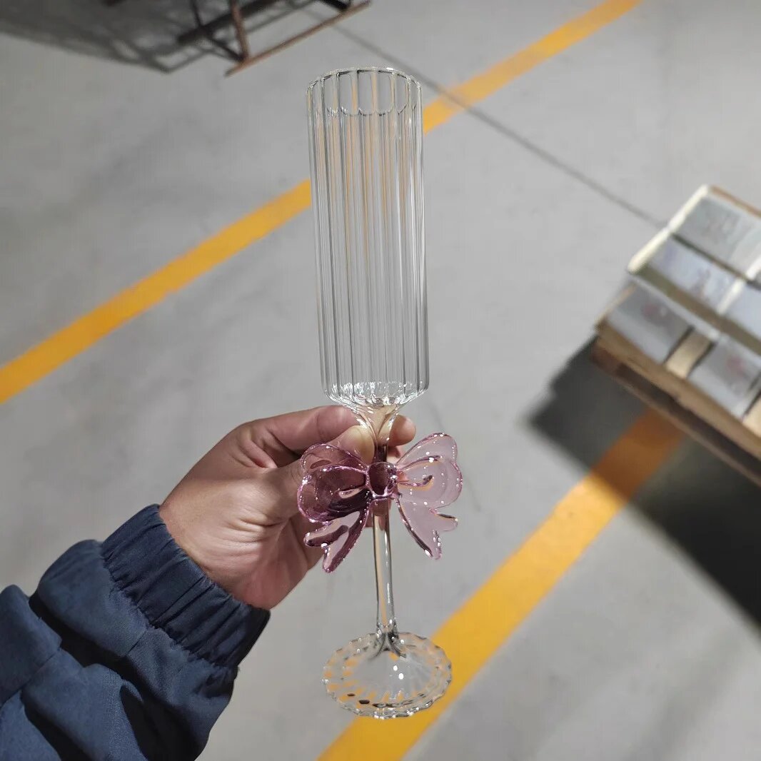 Розовые стеклянные бокалы для вина 2 шт. B--2Pcs