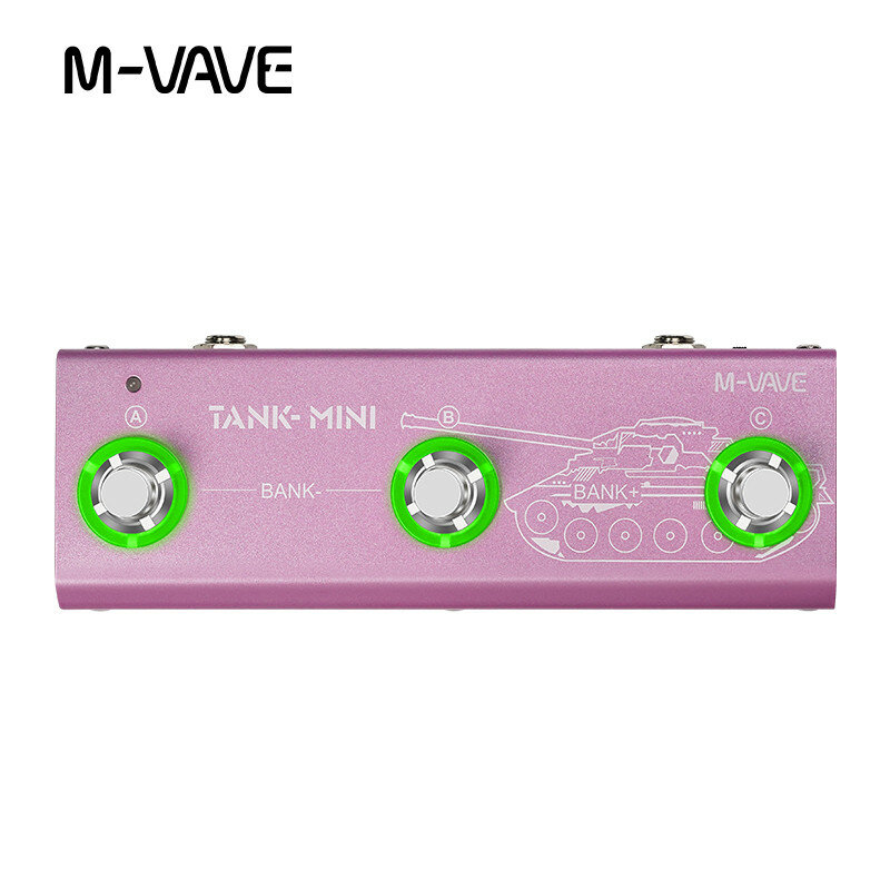 Гитарный процессор M-VAVE "TANK MINI", портативный, светло-розовый