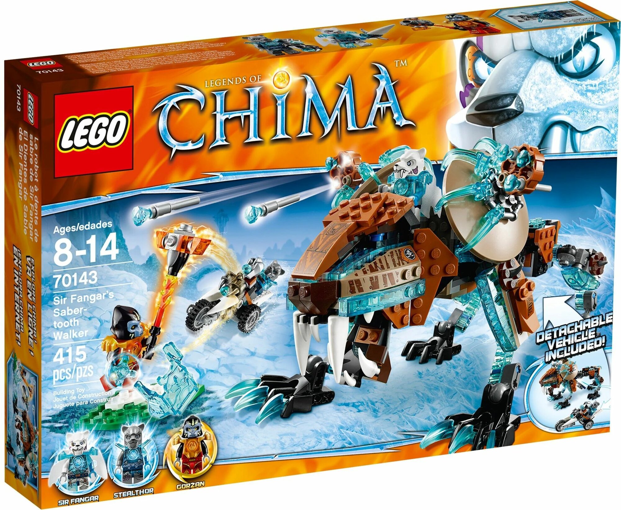 Конструктор LEGO Legends of Chima 70143 Sir Fangars Saber-tooth Walker (Саблезубый шагающий робот Сэра Фангара) 2014 год