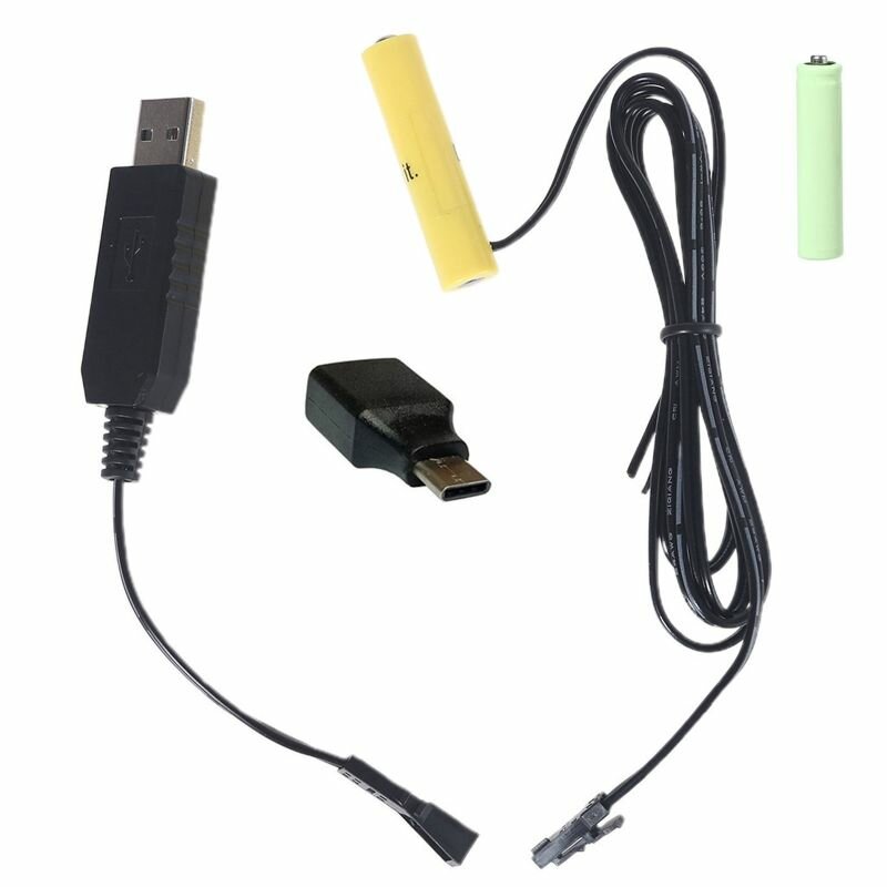 Кабель USB+Type C с одной парой разделенных AAA, модель 3 В