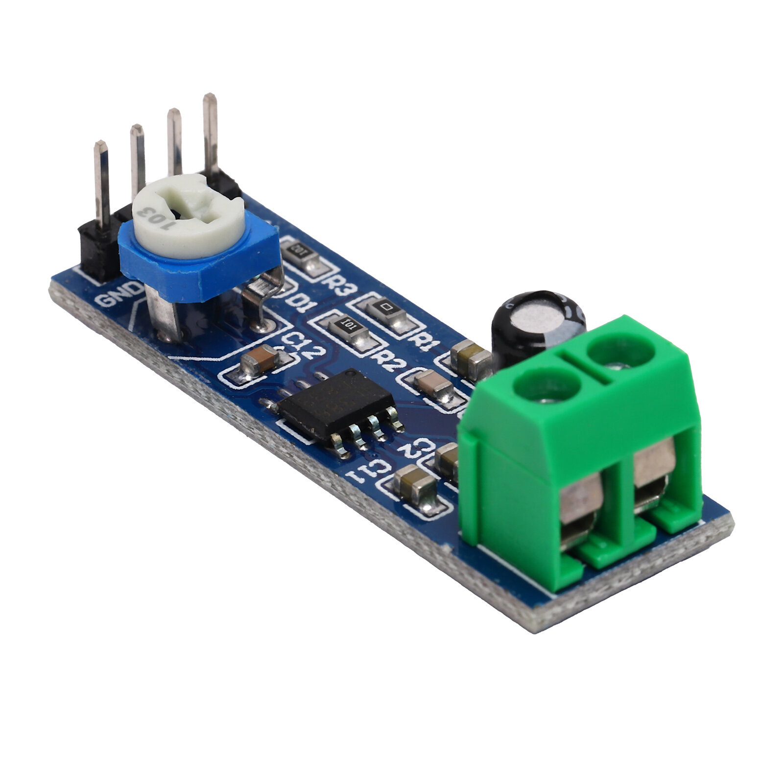 LM386 Power Amplifier Board 200 Times Gain Mono Audio Module 5V-12V