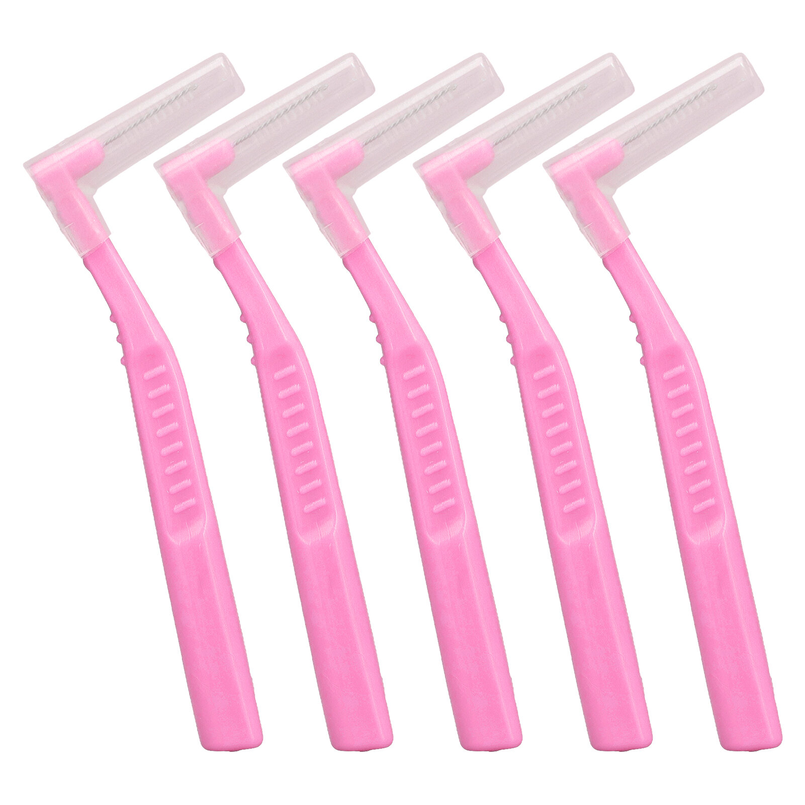 5pcs L -образные межпрофильные щетки эффективные чистящие брекеты Снятие брекетов щетки для ухода за зубами розовый