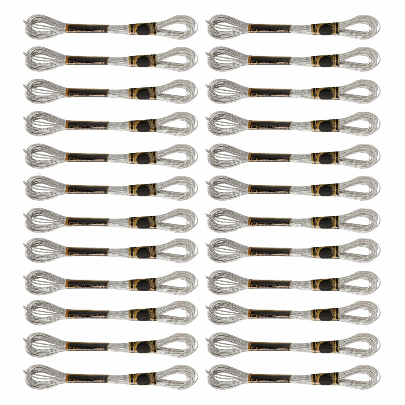 24шт нитки для вышивки крестом серебряная глянцевая нить для вышивания пряжа ручной работы 8 метров