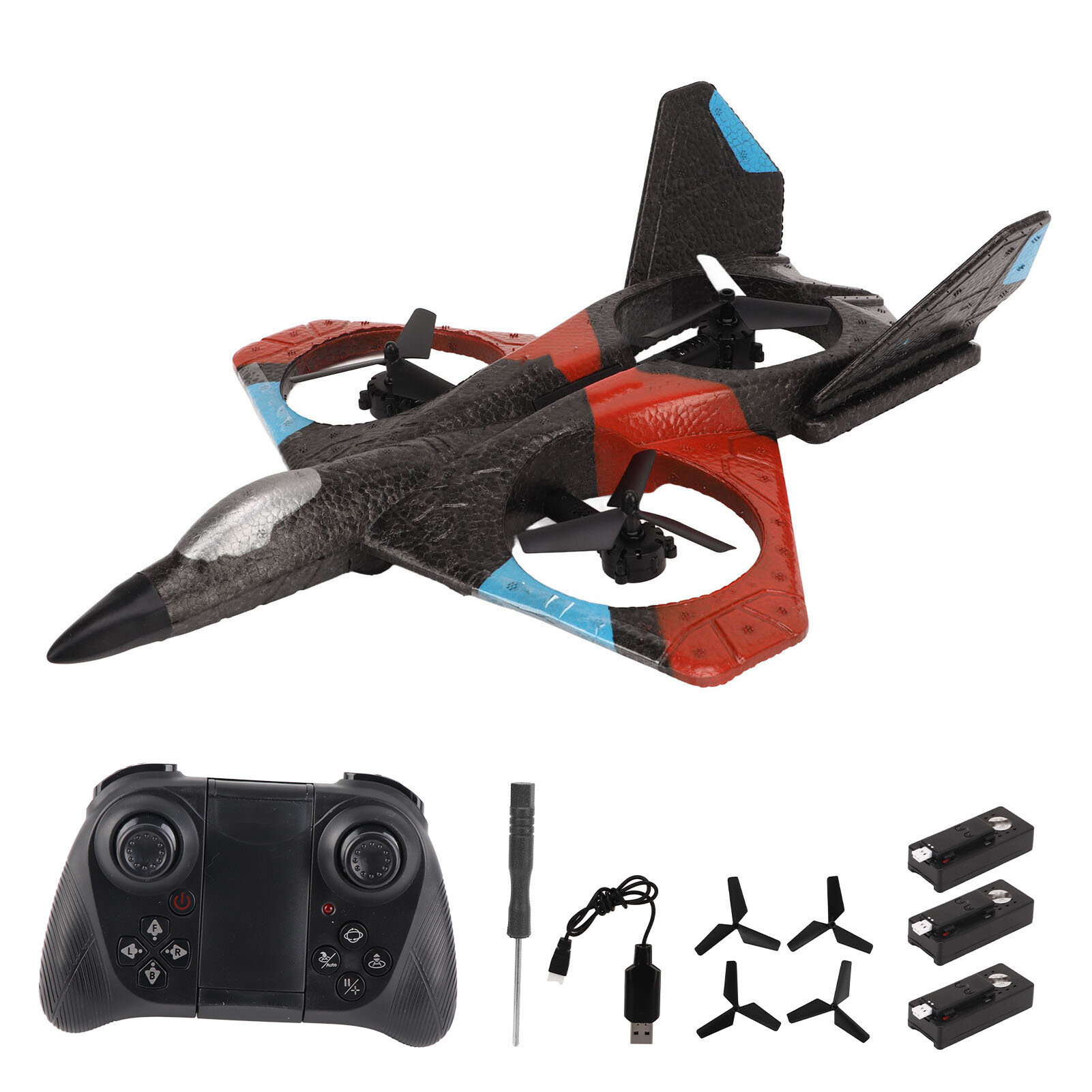 HD Drone RC Самолет с огнями аэрофотопоток Drone Great Gift Toy для мальчиков и девочек Red 3 Батарея