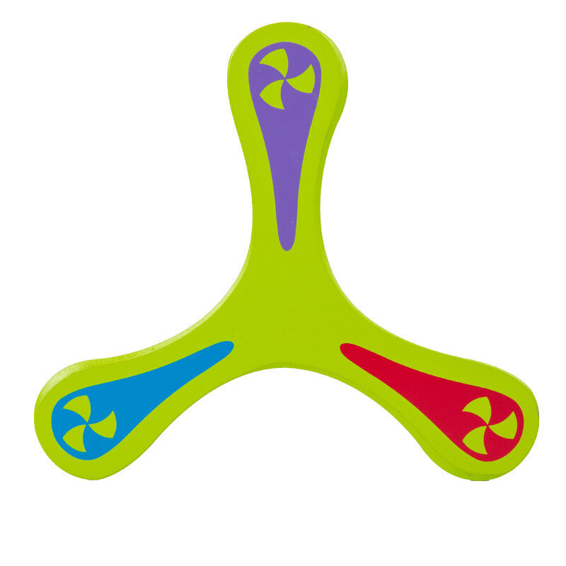 Детский деревянный бумеранг-фризби V-образный дротик для активного отдыха летательный тарелка-игрушка (Зеленый бумеранг)