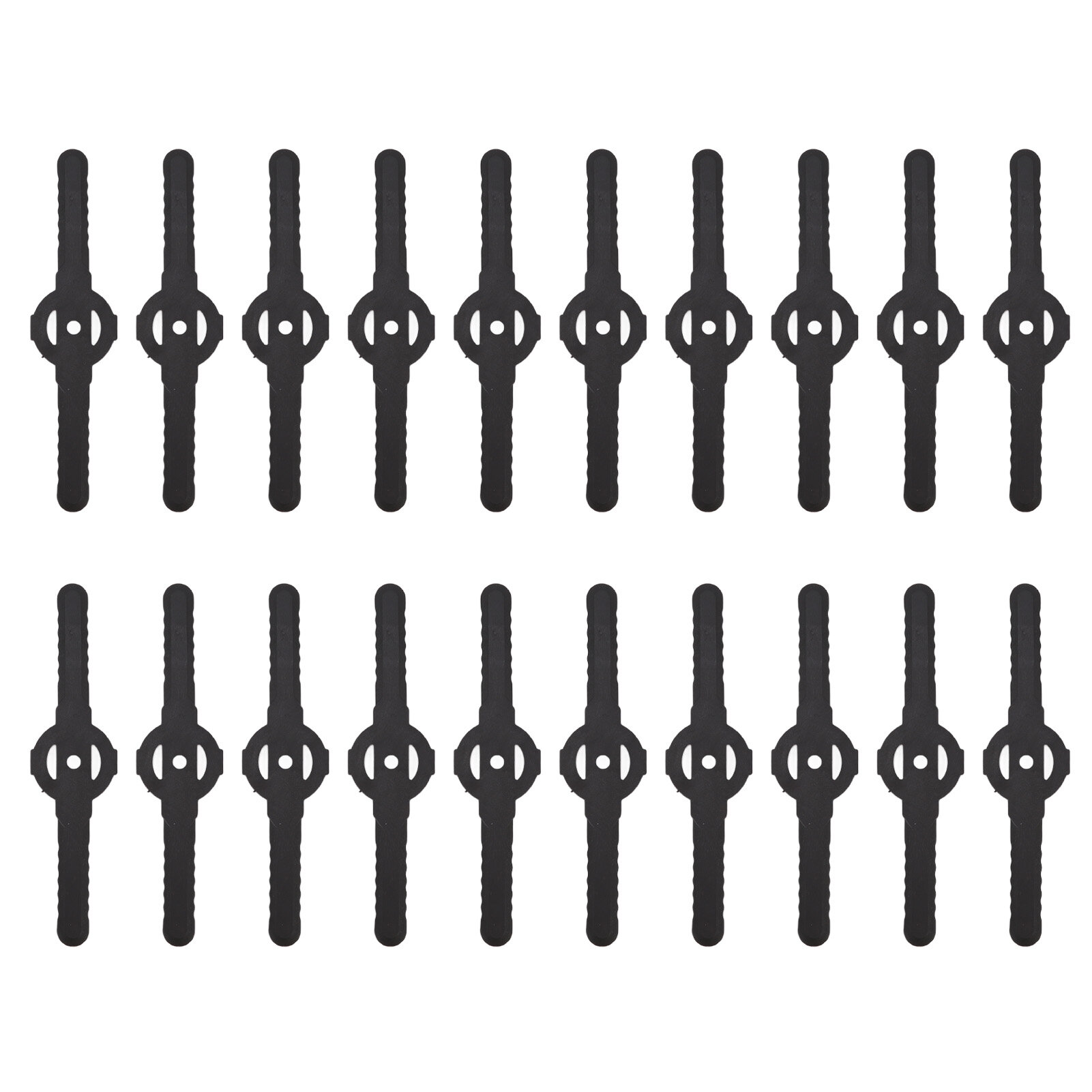 20 штук пластиковых ножей для газонокосилки, садовые аксессуары для электрического триммера, длинные лезвия для триммера, черный цвет