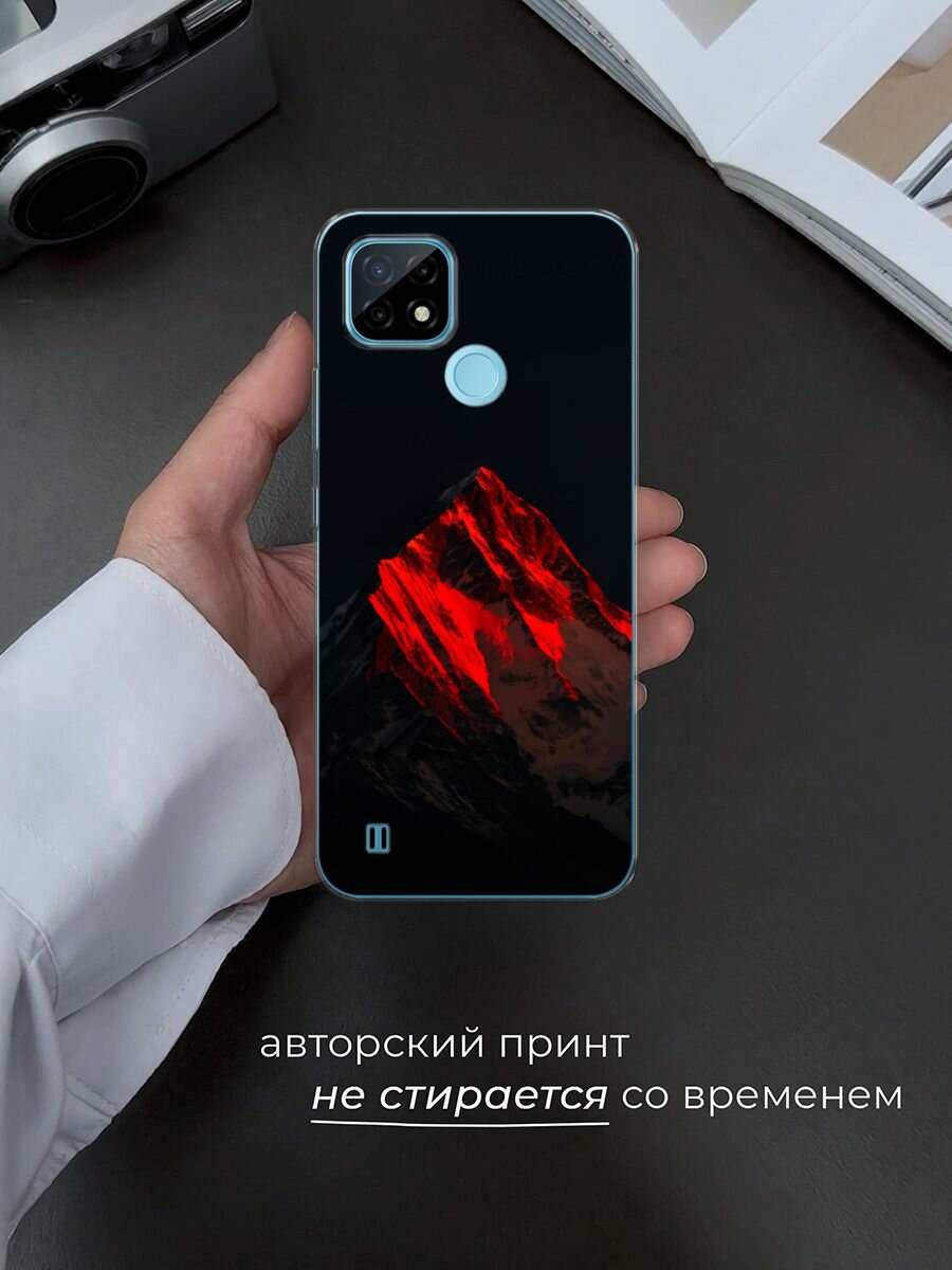 Силиконовый чехол на Realme C21 / Реалми С21 с принтом Красная гора — фото 1