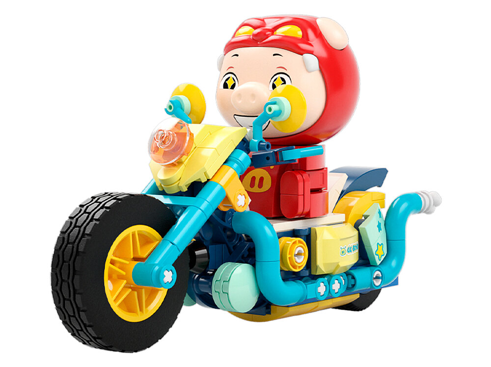 Конструктор JAKI JK6835 Конструктор Поросенок на мотоцикле