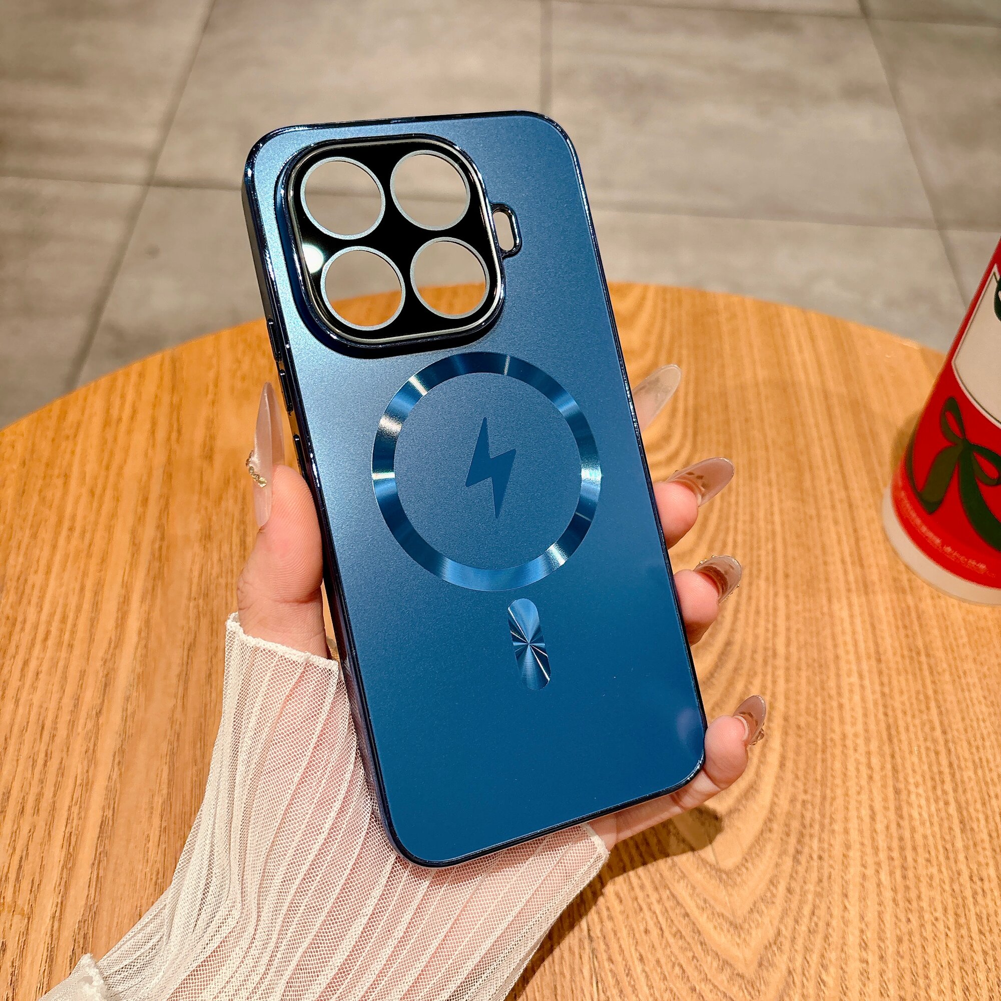 Чехол Для Xiaomi 15T Pro/Сяоми 15T Про, soft touch, чехол-кардиомонитор, поликарбонат (PC), защита камеры, ударопрочный, усиленные углы, Xiaomi, Xiaomi 15T Pro, dark blue,