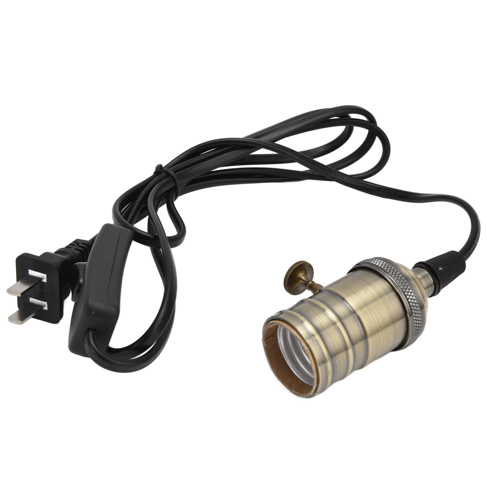 Винтажный подвесной патрон E27/E26, декоративный ретро-держатель для подвесной лампы с вилкой и выключателем.