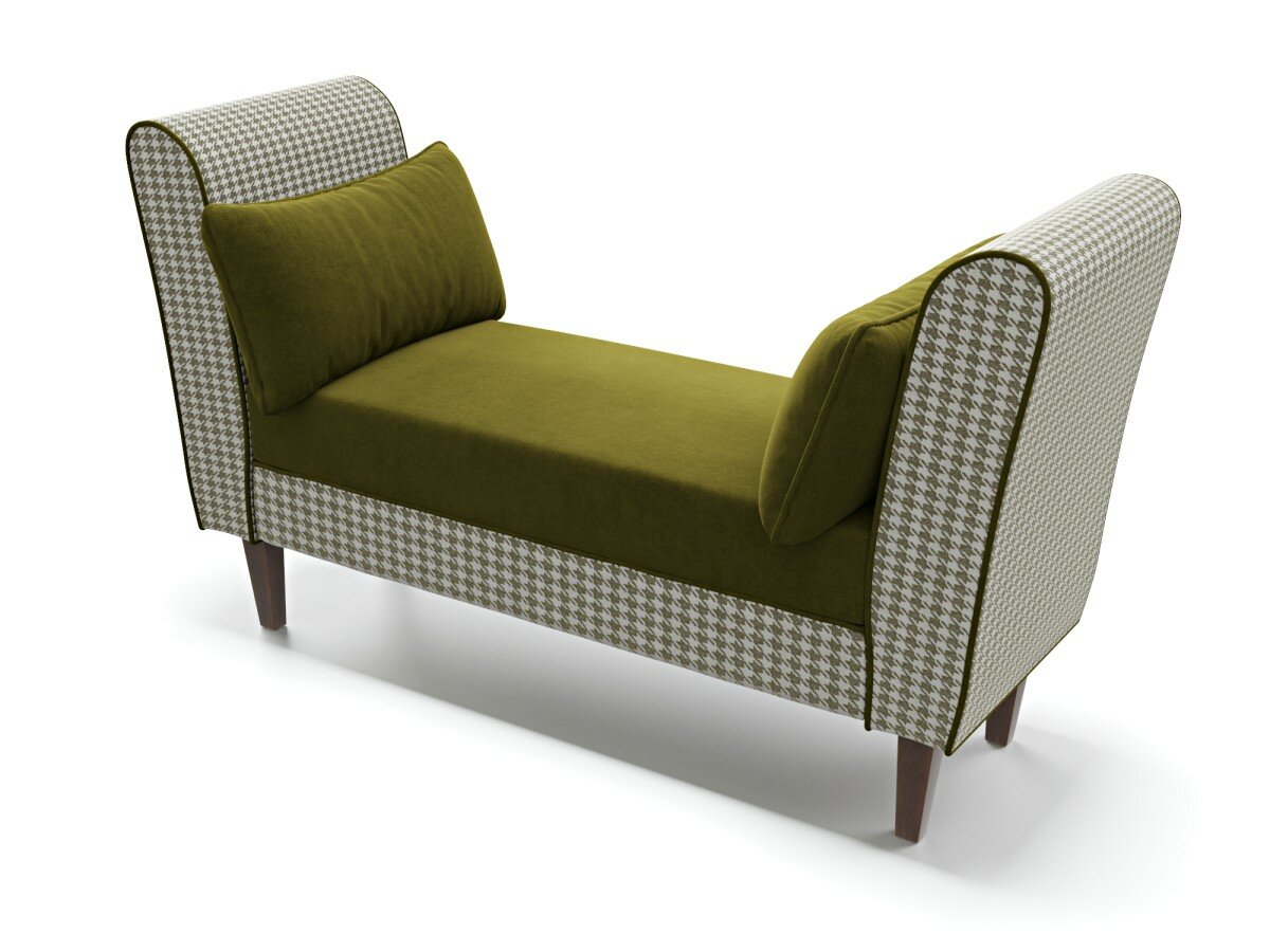 Скамья банкетка Soft Element Зельт 1 с мягким сидением, в прихожую, в спальню, Green Yellow, стиль современная классика