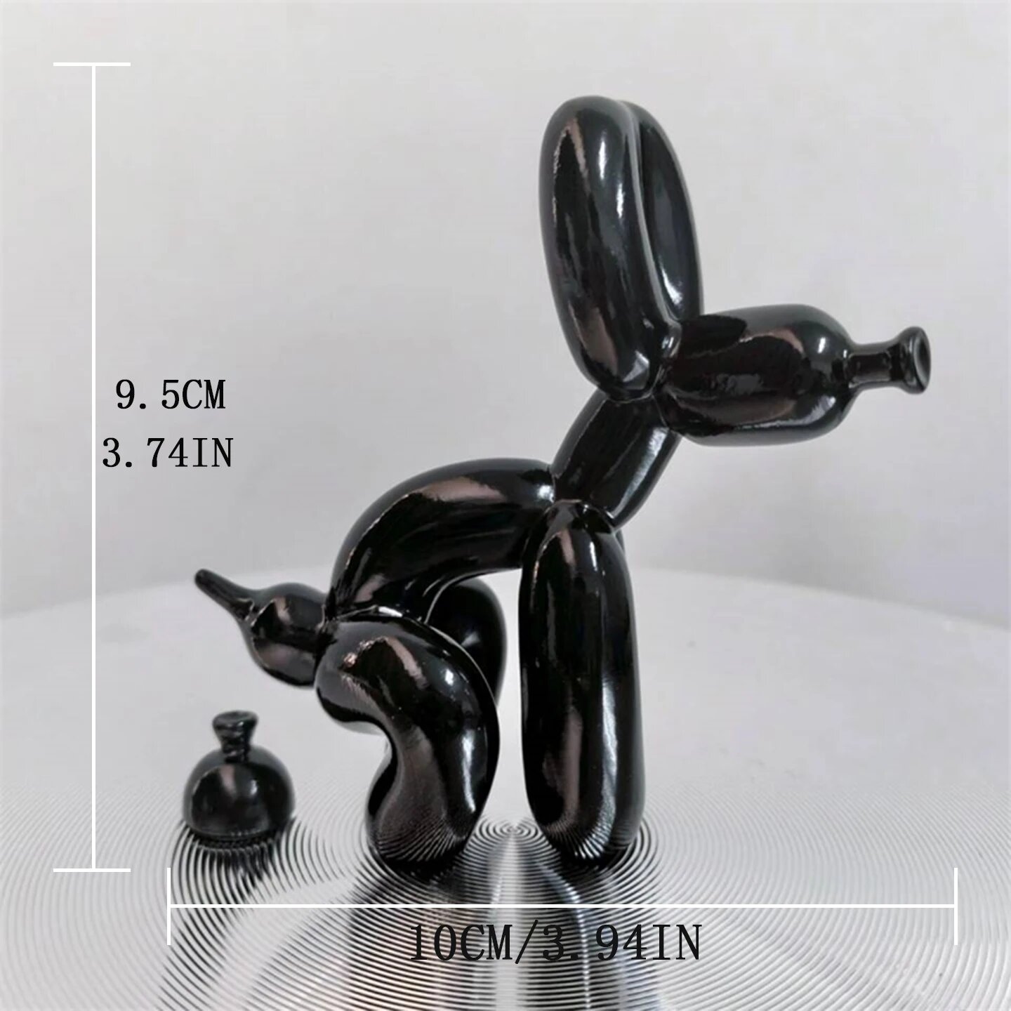 Статуэтка собачка-шар из смолы Черный, AA98-paint-black