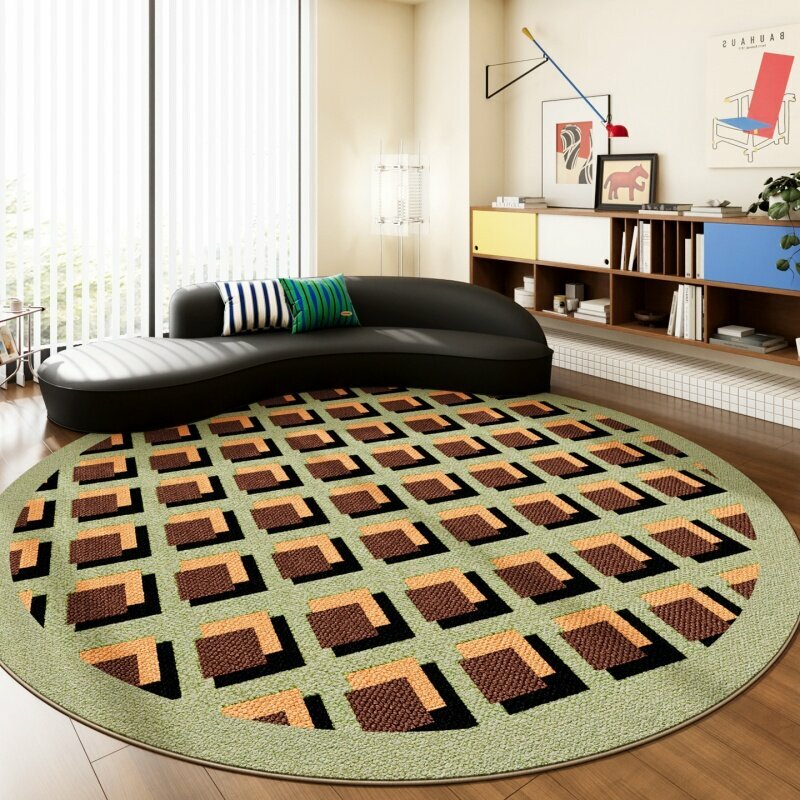 FILIGRANA Высококачественный круглый напольный коврик для дома, звукоизолирующий и противоскользящий, диаметром140