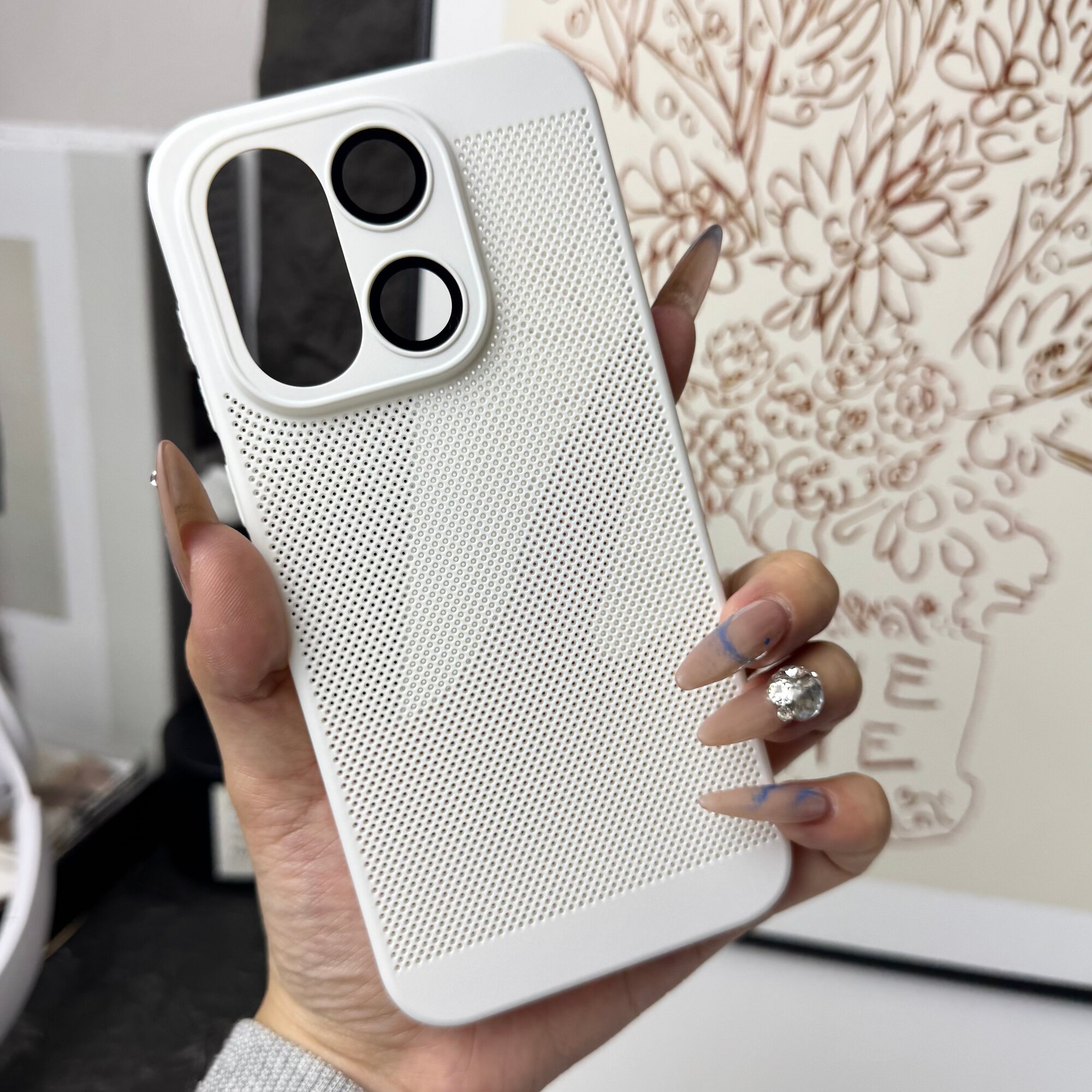 Чехол Для OnePlus 15/Оне Плас 15, soft touch, чехол-кардиомонитор, поликарбонат (PC), защита камеры, ударопрочный, усиленные углы, OnePlus, OnePlus 15, white,