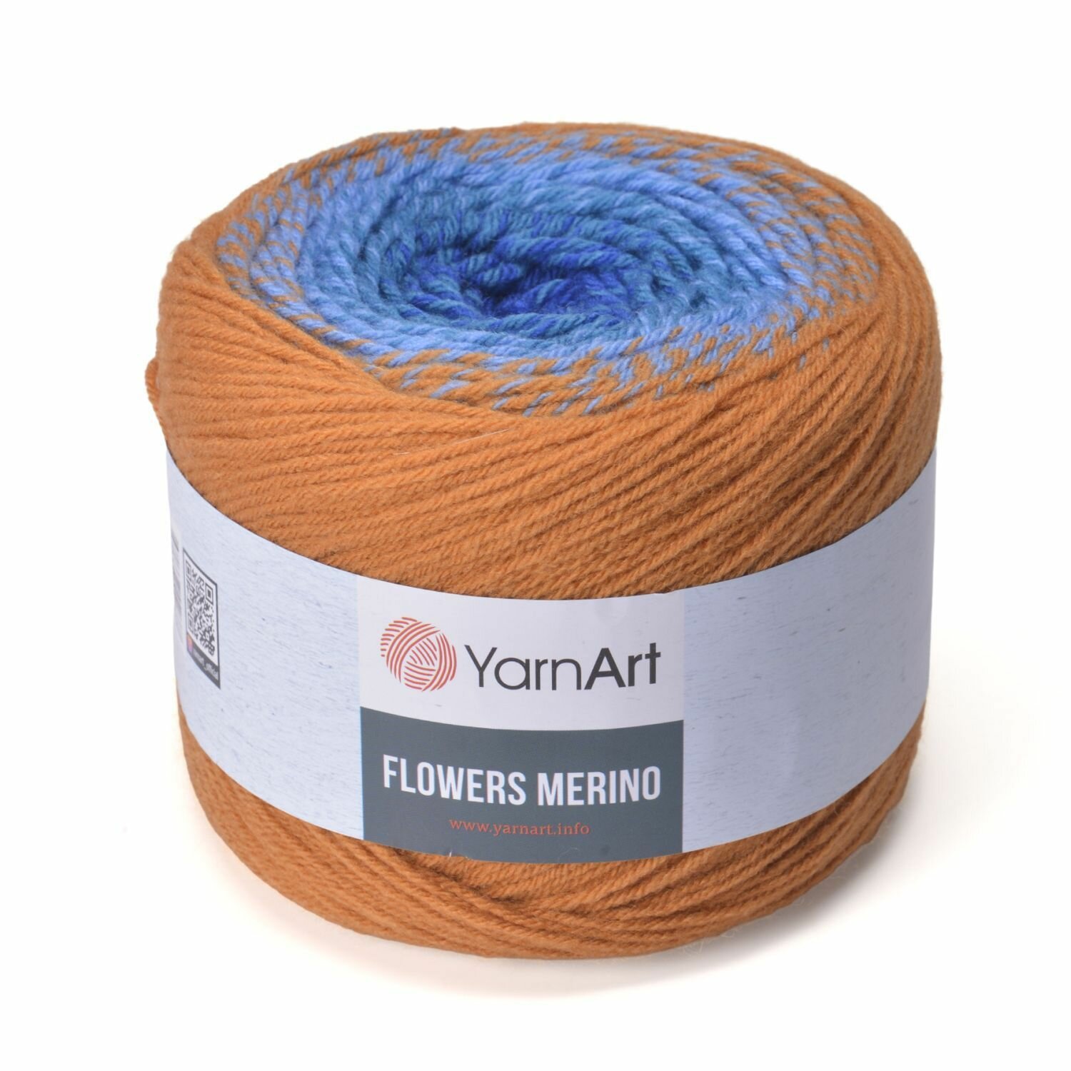 Пряжа Flowers Merino (YarnArt), тем. оранж/гицинт - 558, 25% шерсть, 75% акрил, 2 мотка, 225 г, 590 м.