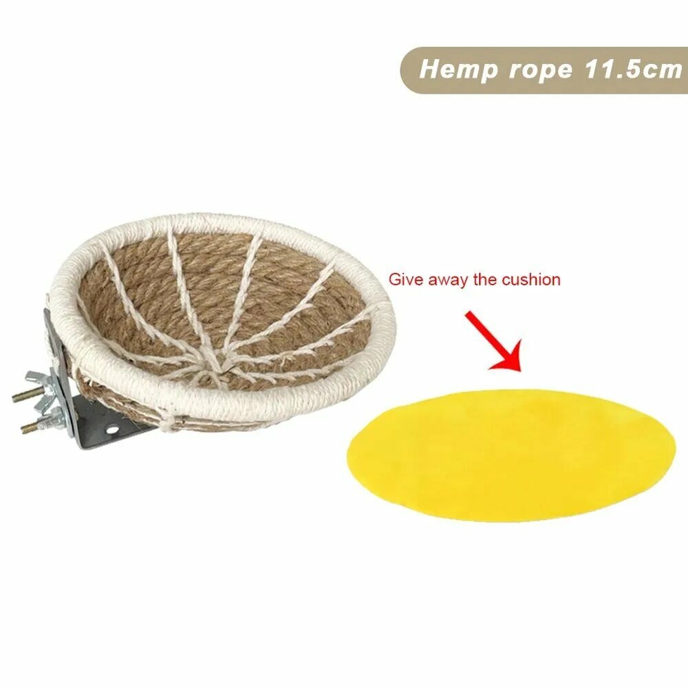 Ручное плетение: натуральное соломенное гнездо для птиц и попугаев, подвесной декоративный домик из хлопковой веревки