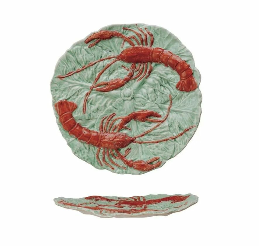 Набор тарелок Creative Co-op Lobster Dance, керамика, набор из 2 шт.