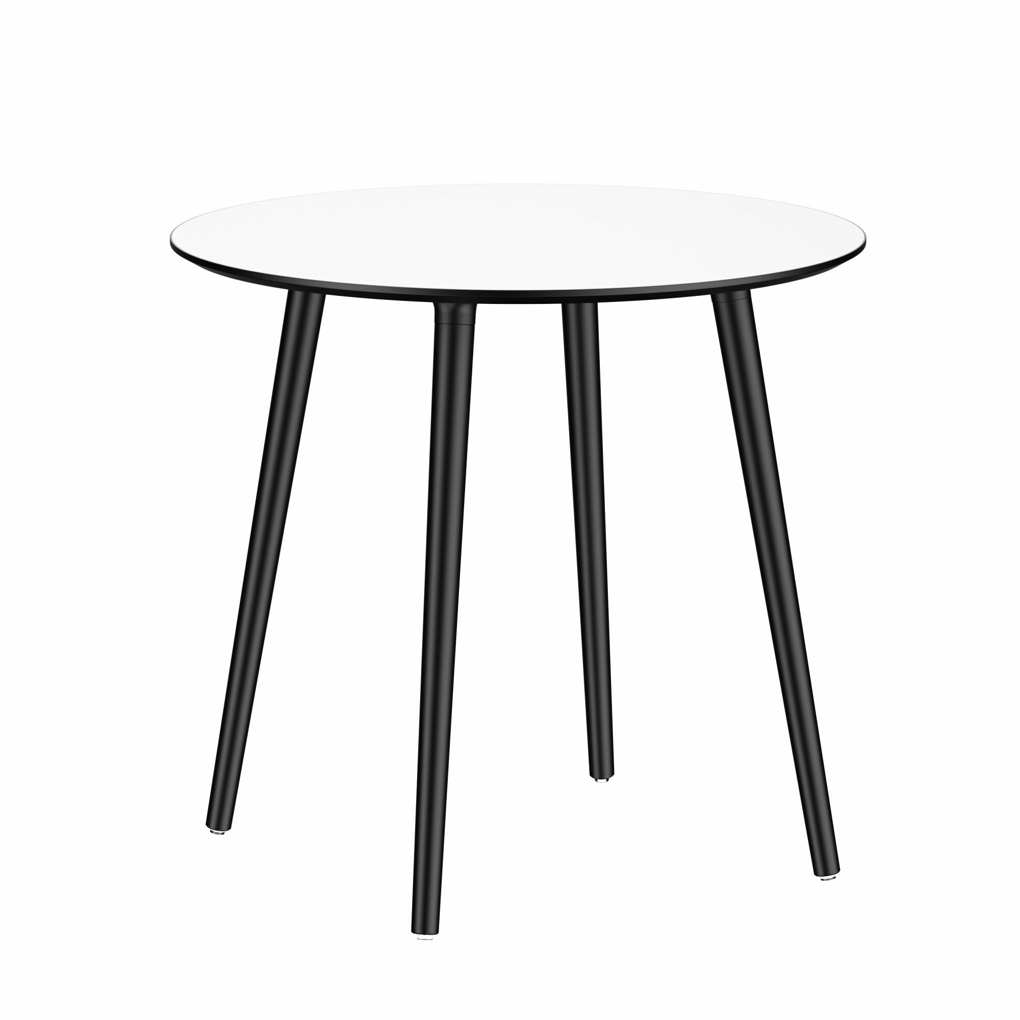 Стол TEYA белый с черными ножками PP0018WB для кухни, офиса и рабочей зоны