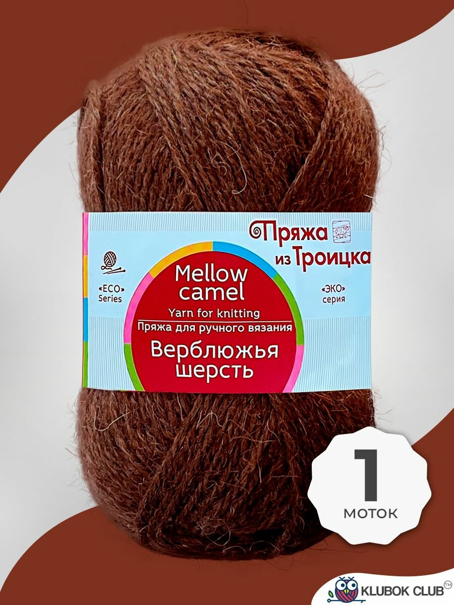 Пряжа для вязания Троицкая Верблюжья шерсть цвет 251 (Коричневый) 1 моток