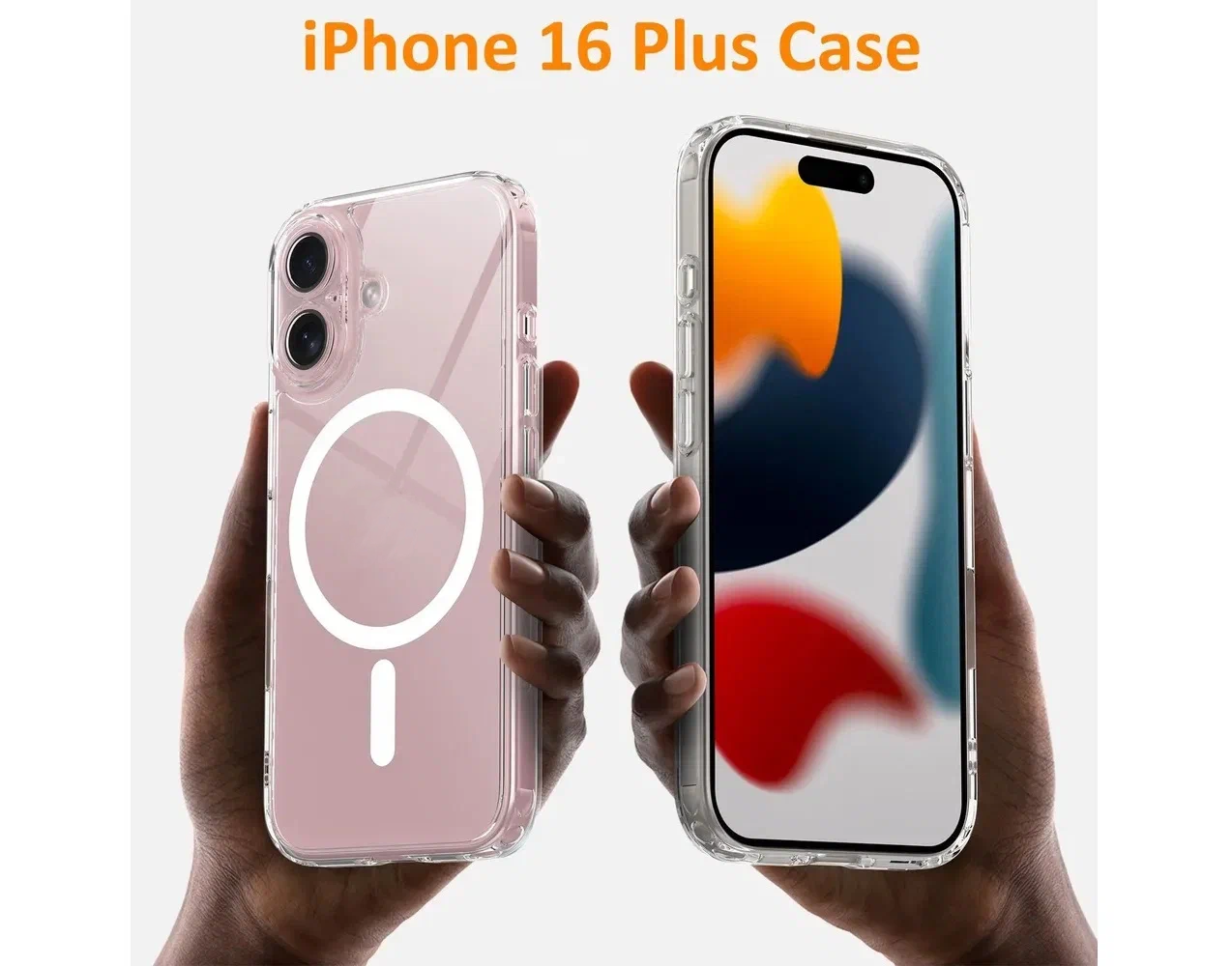Чехол на Apple iPhone 16 Plus с поддержкой беспроводной зарядки, ударопрочный, силиконовый, прозрачный